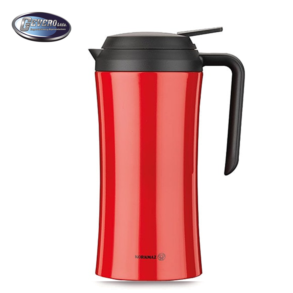 TERMO MAXIMA, ACERO INOXIDABLE MANGO DE PLASTICO COLOR ROJO 1.2 L ...